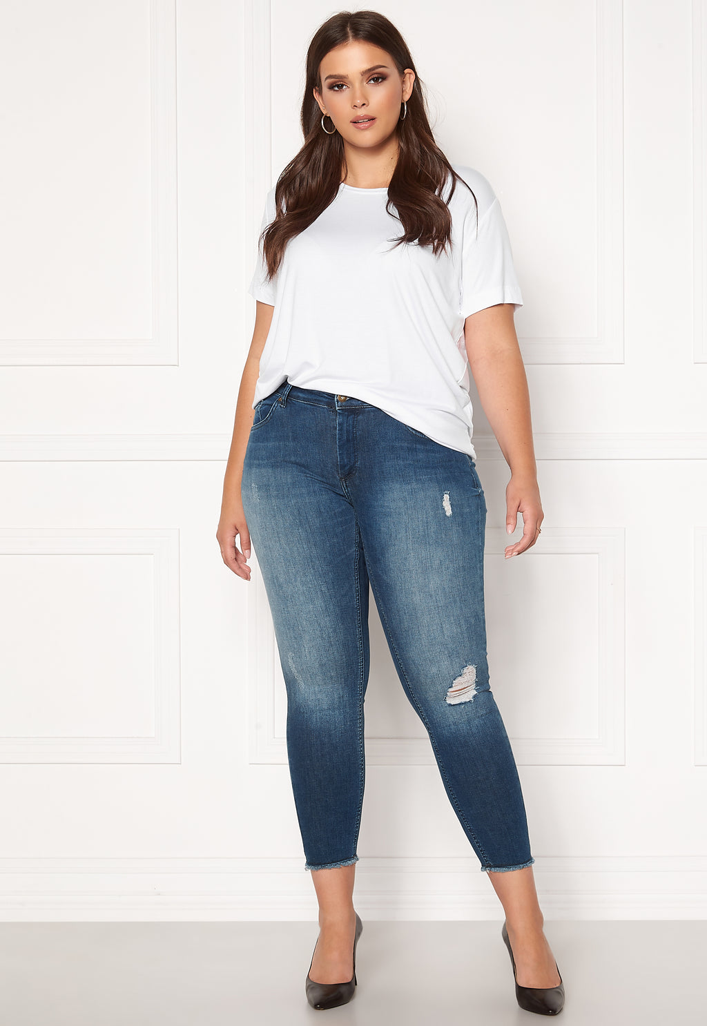 Bubbleroom – Willy Reg Skinny Ank Jeans MBD – + SIZES – Blue