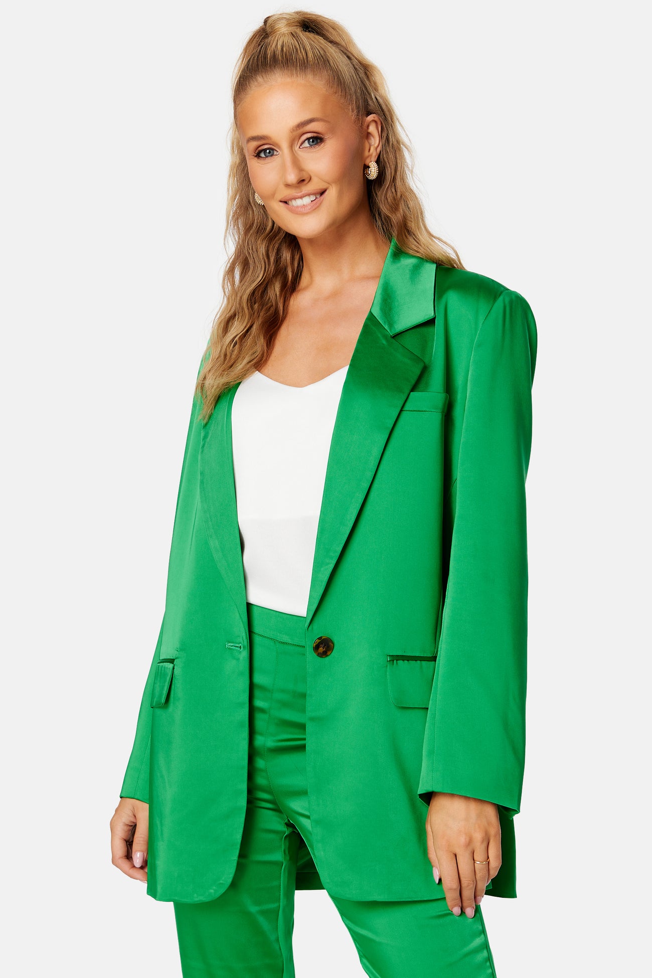 Only – Lana-Mayra Satin Blazer – Blazers – Green