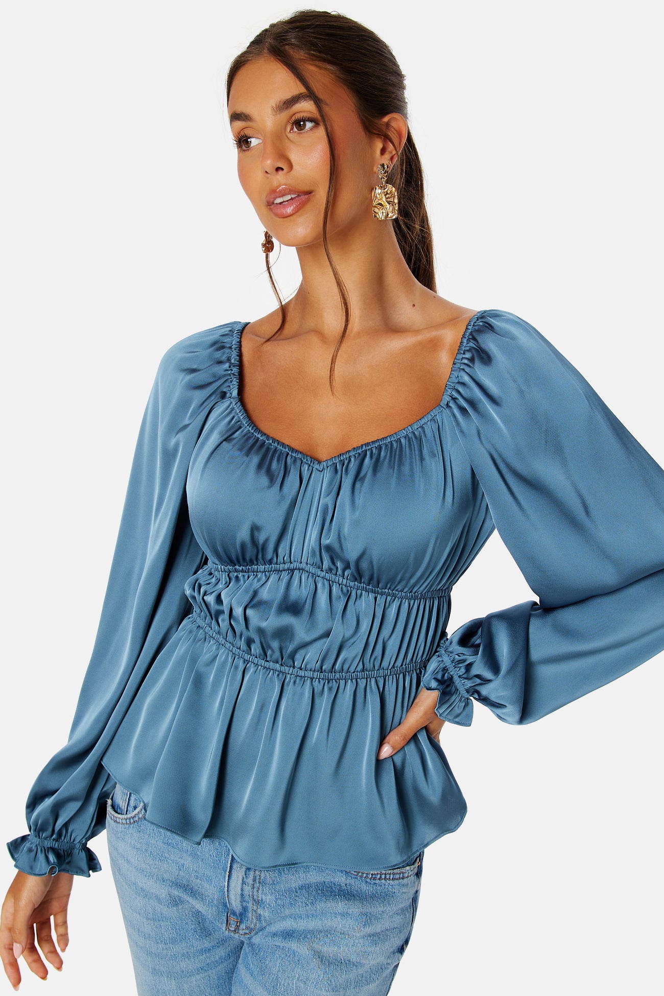 Only – Stella LS Top – Blouses & shirts – Blue