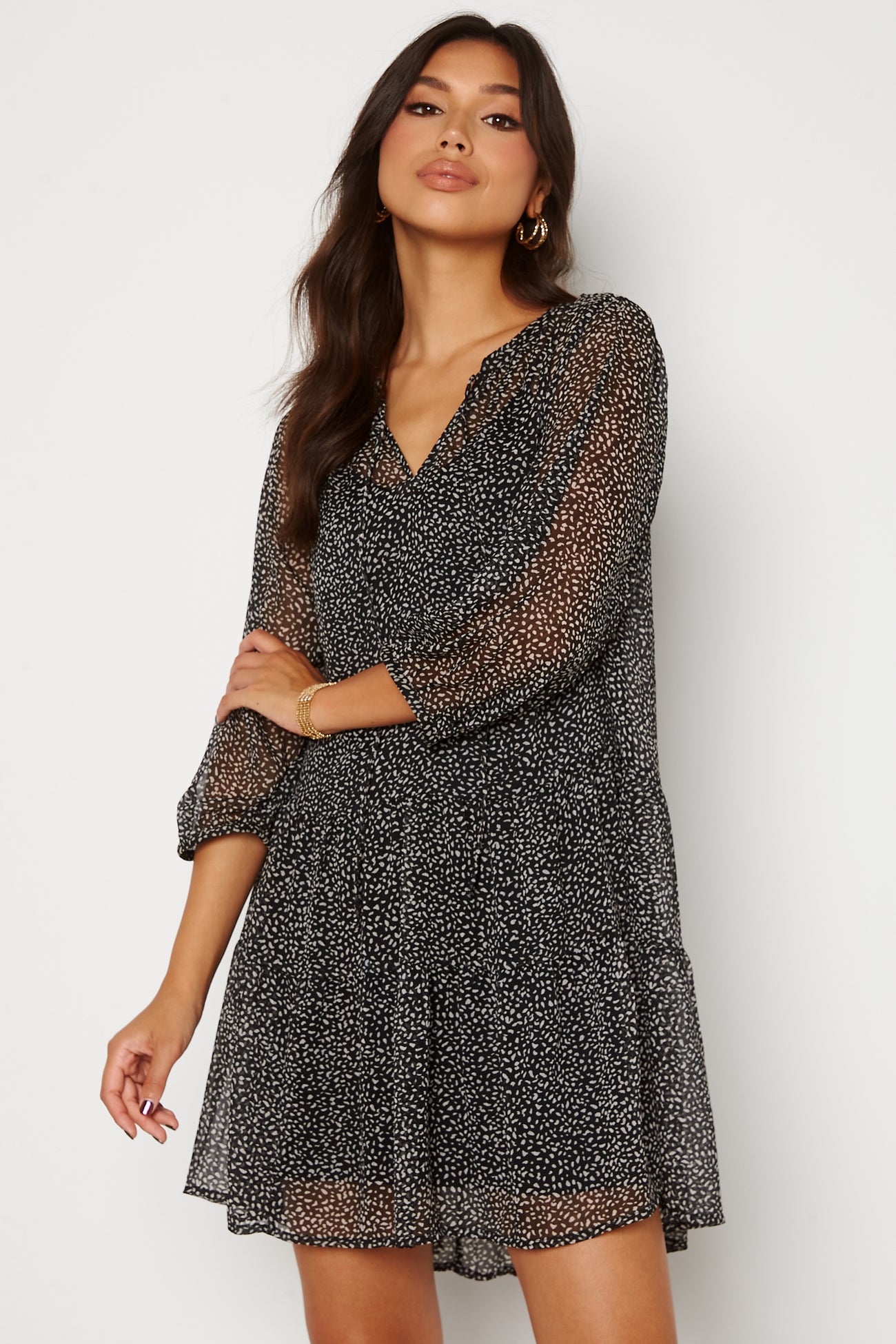 Vero moda – Wonda 3/4 Tunic – Chiffon dresses – Black